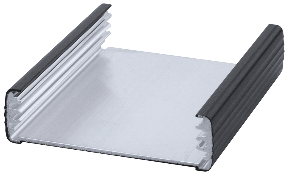 U-profile enclosure with front panel for insertion | Alubos